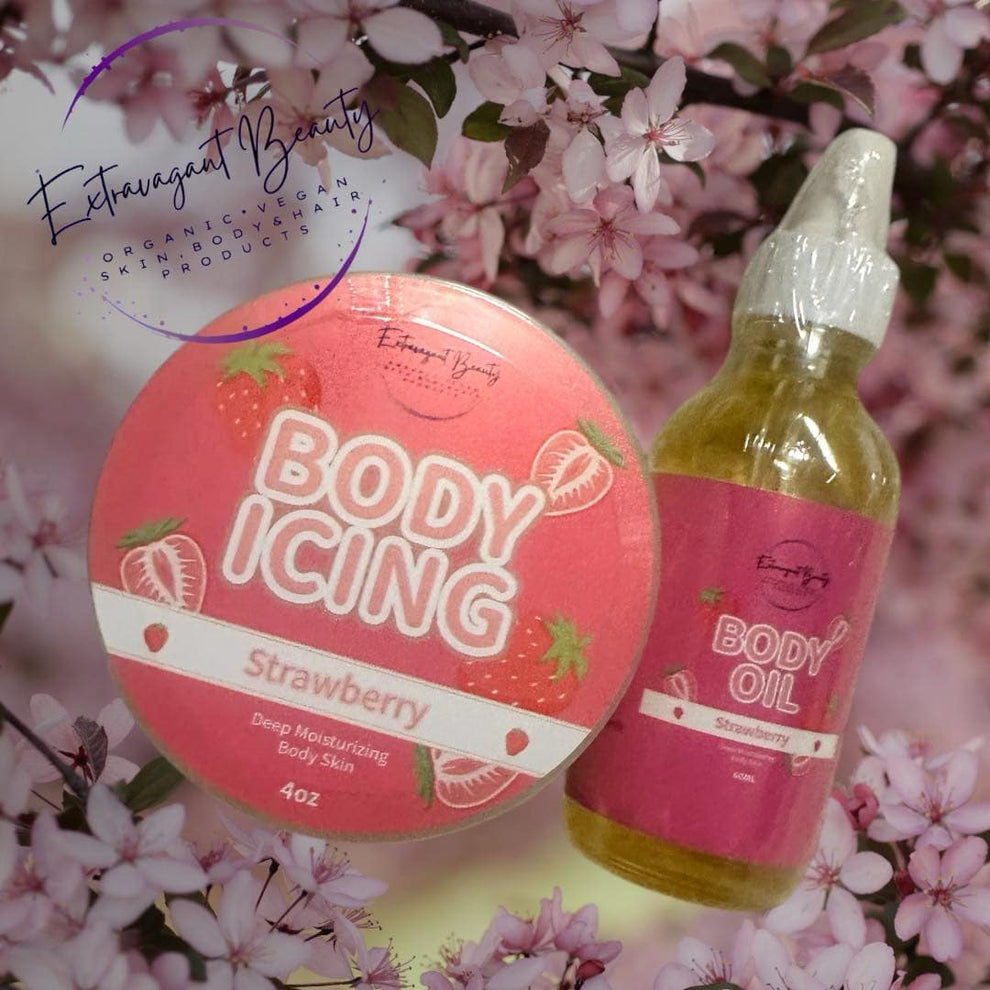 Strawberry Body Icing + Body Oil Duo🍓 – Extravagant Kitty Care Products ...